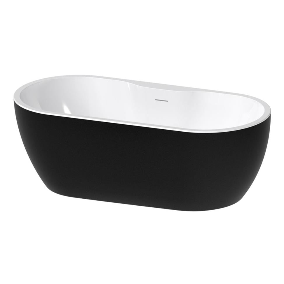 Aquarius Luxor Freestanding Soaking Bath Tub - 1650 x 745mm - Gloss Bl ...